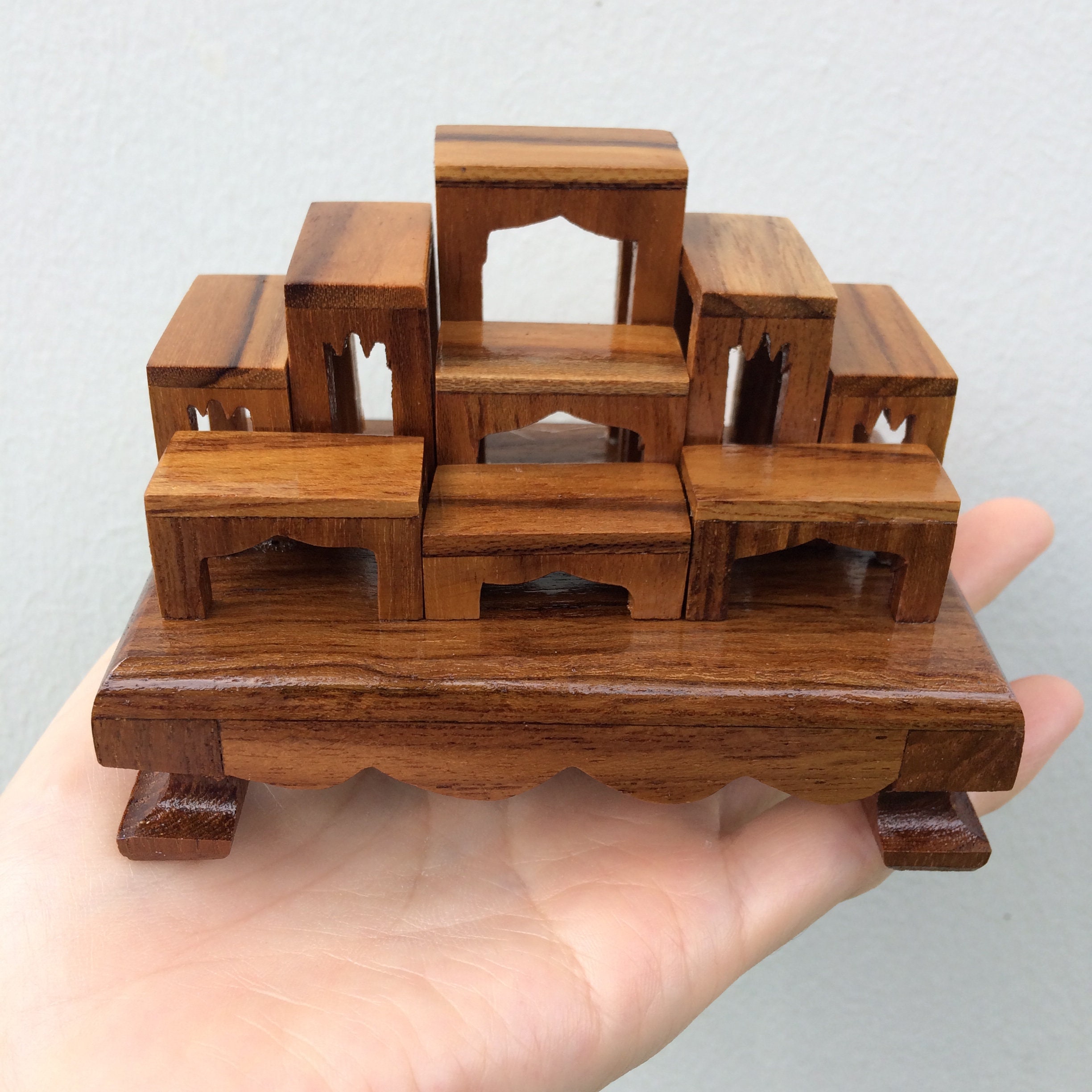 Mini Altar Wood Tables Buddha Worship Set of 9 Miniature - Etsy