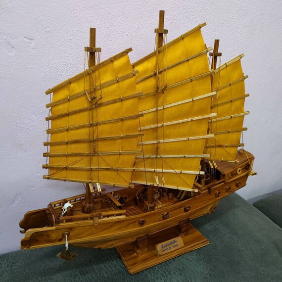 Traditional Wooden Junk Model Ship Model Home Decor 51 Cm - Etsy