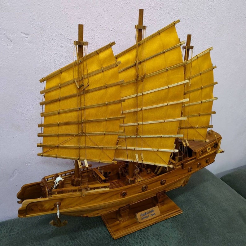 Traditional Wooden Junk Model Ship Model Home Decor 51 Cm - Etsy