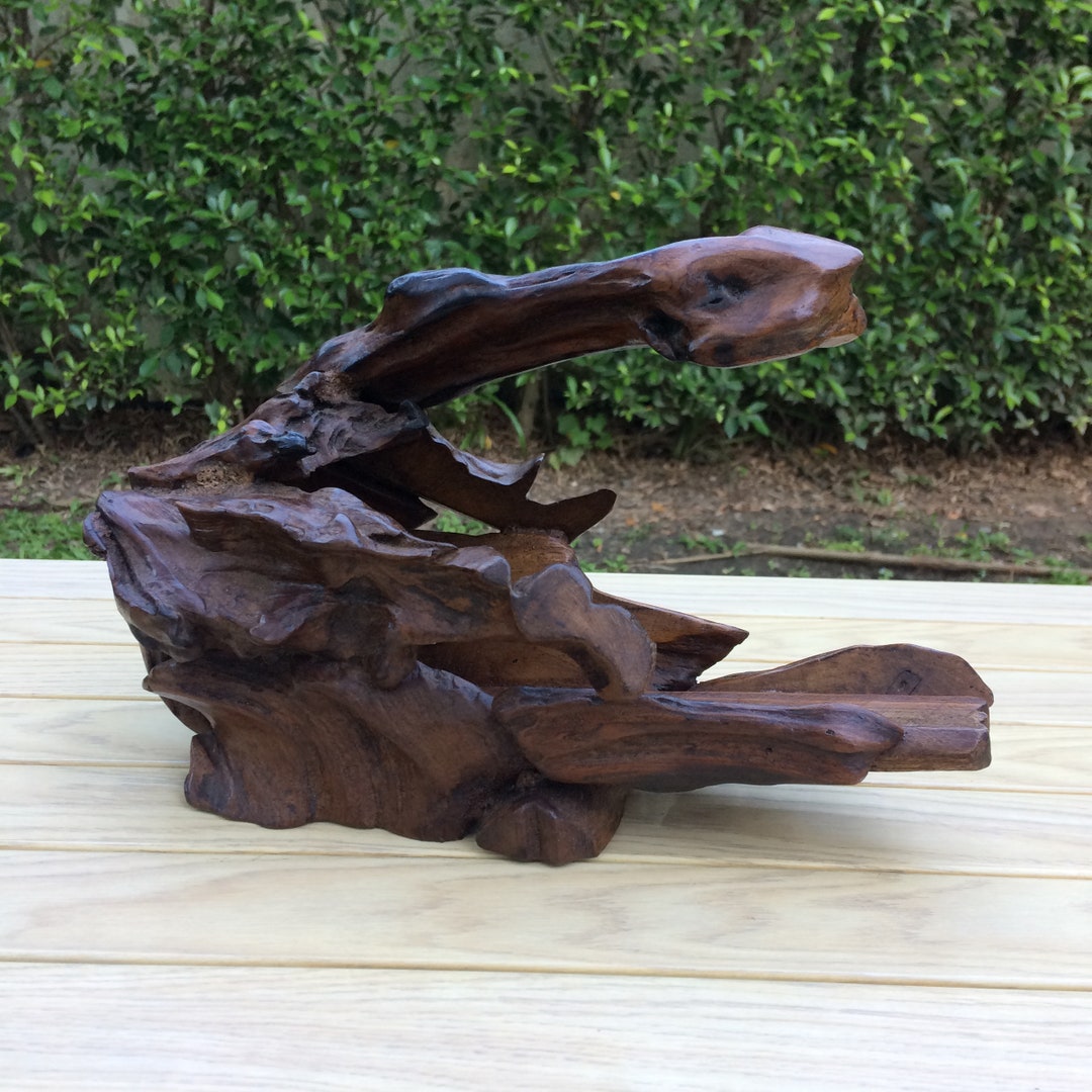 Teak Root Wine Bottle Holder Stand Home Decor - Etsy