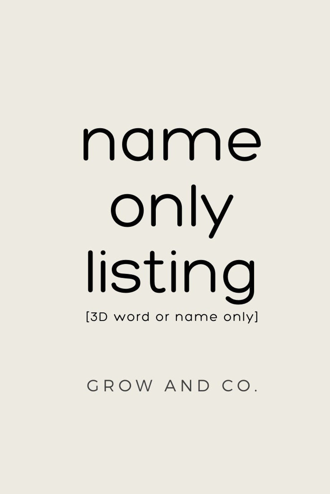 3D Name/wording Only - Etsy Canada