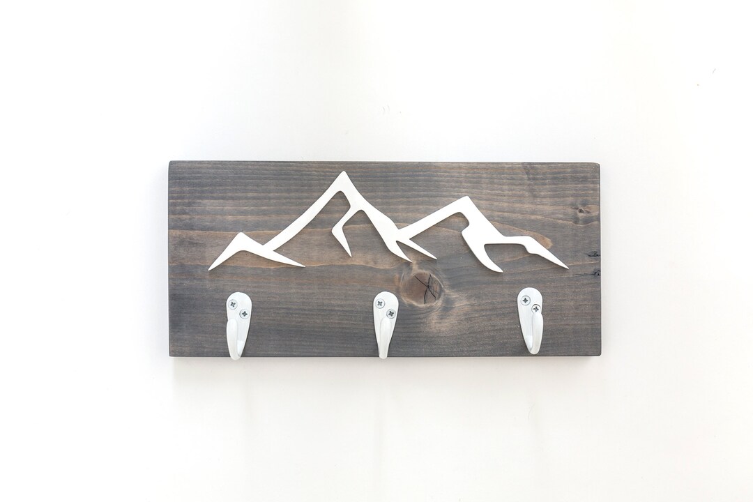 Mountain Decor Key Holder Sign | 3D Sign | Jacket Holder Hook Sign ...