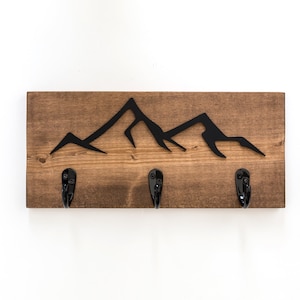 Mountain Decor Key Holder Sign | 3D Sign | Jacket Holder Hook Sign ...
