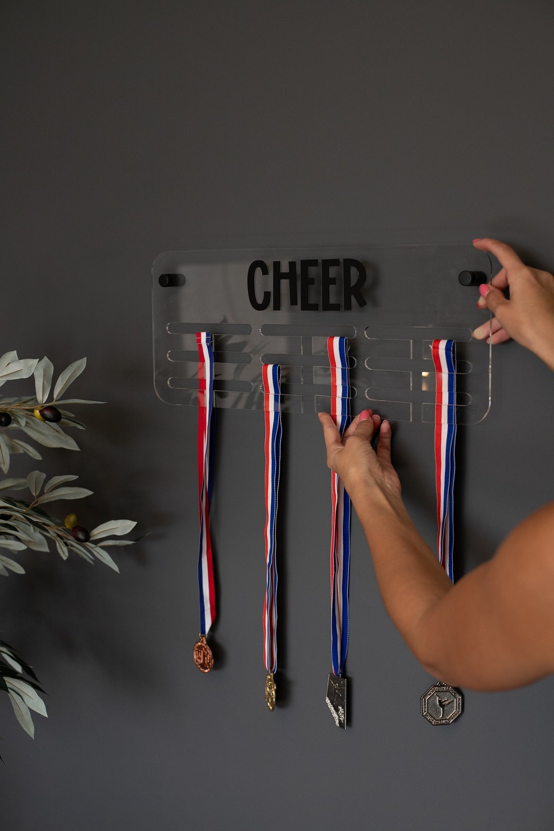 Customizable Acrylic Cheer Medals Holder | Gymnastics Ribbons | Dancer ...