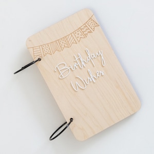 Birthday Card Keeper Book | Keepsake Card Holder | Wood Greeting Card ...