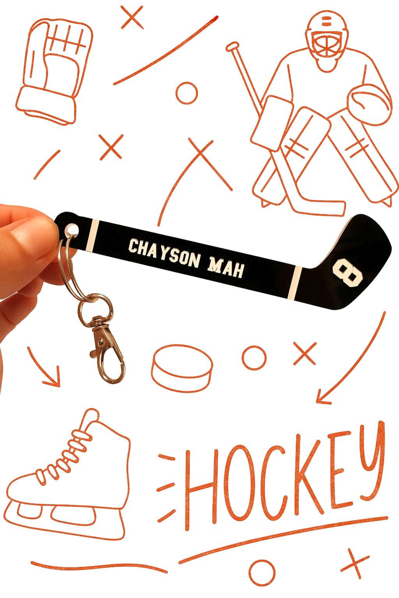 Personalized Hockey Stick Keychains | Team Hockey Gifts | Tournaments ...