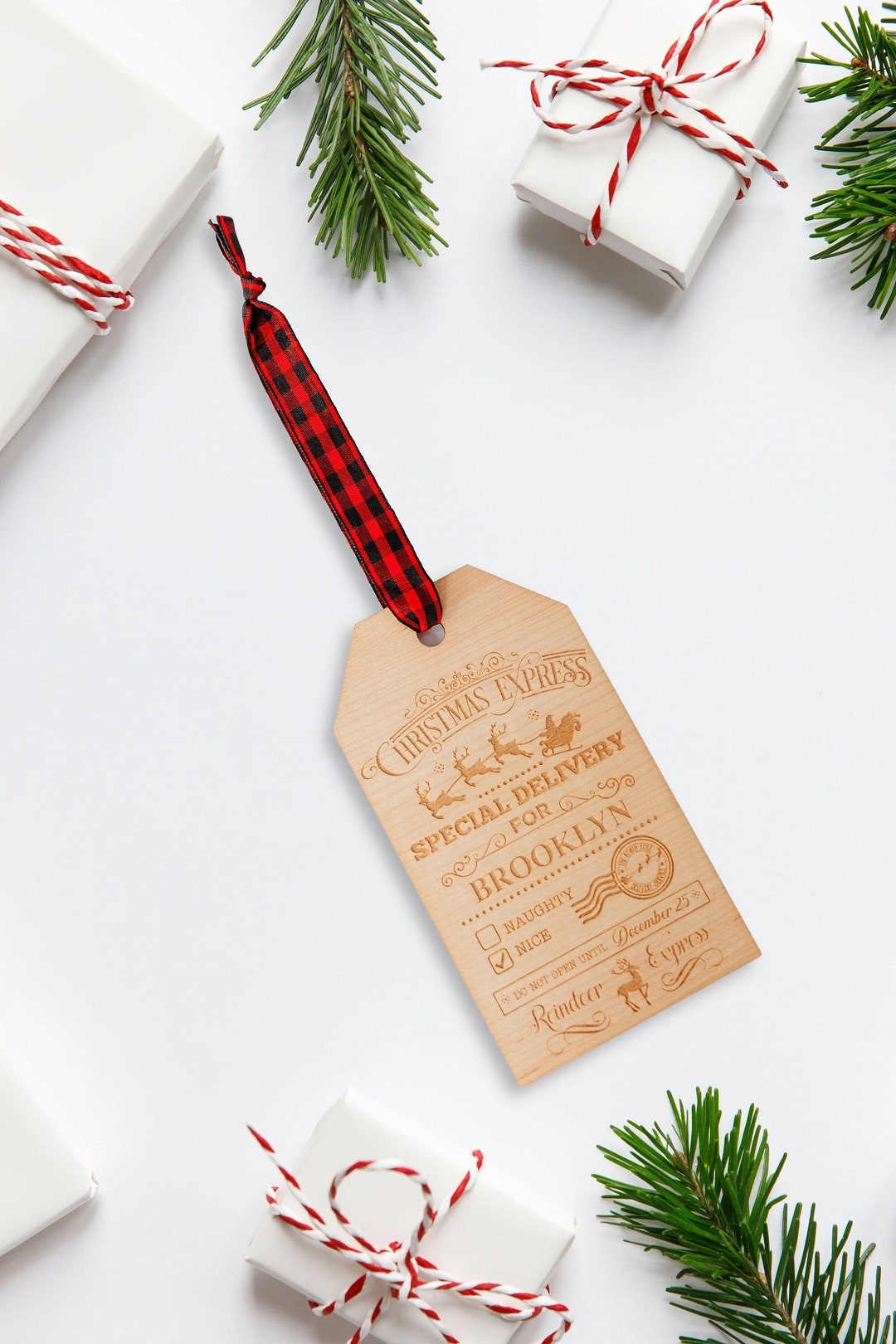 Personalized Santa Tags | Wooden Stocking Name Tags | Kids Name Gift ...