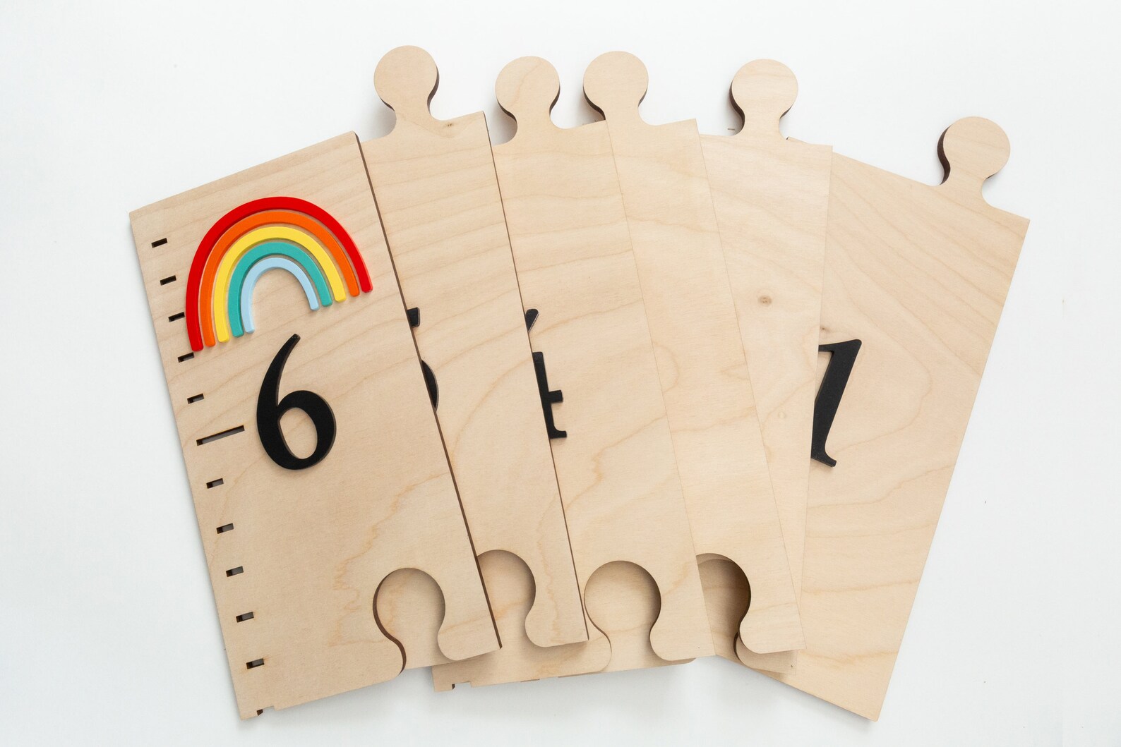 Growth Chart Ruler 3D Playroom Decor Wood Growth Chart 1st Birthday ...