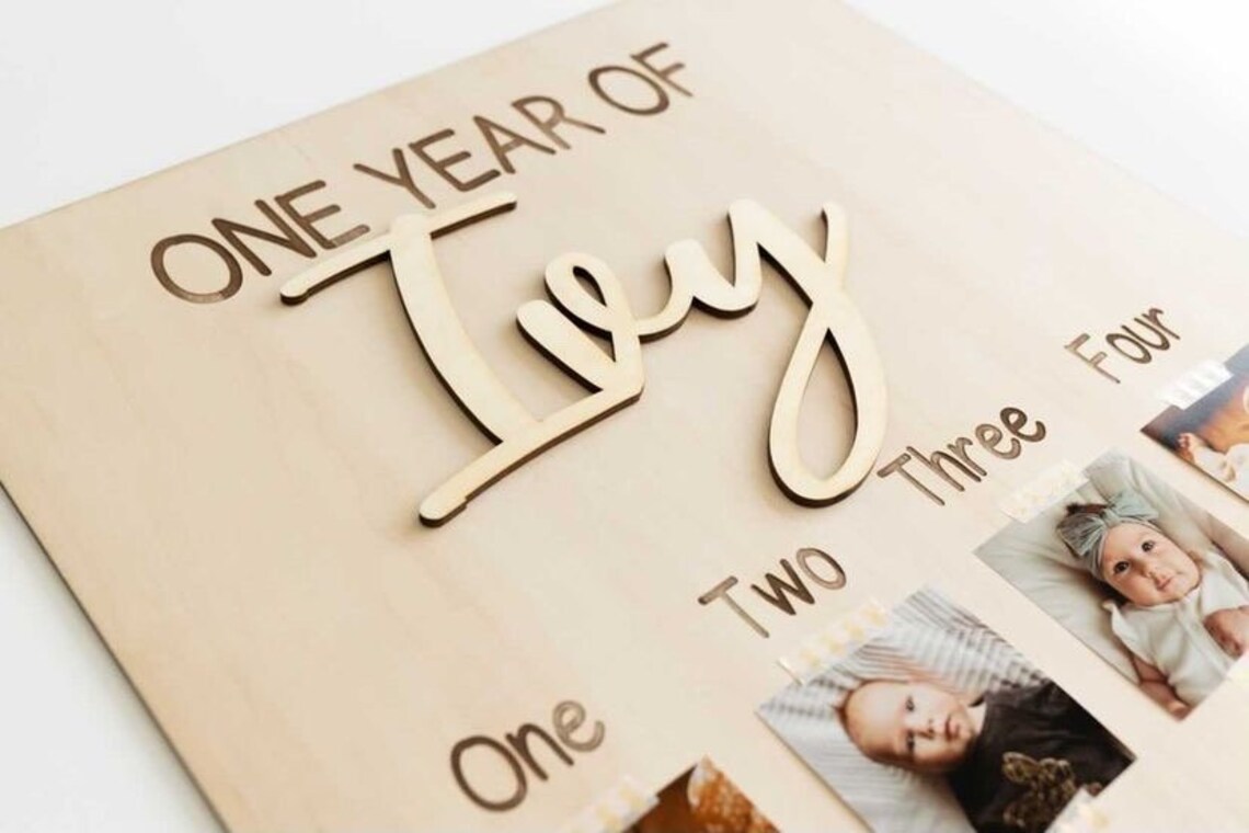 First Birthday Photo Board | Cake Smash Decor Sign | First Birthday ...