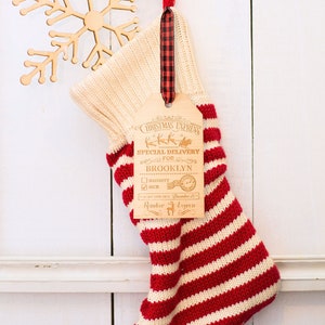 Personalized Santa Tags | Wooden Stocking Name Tags | Kids Name Gift ...