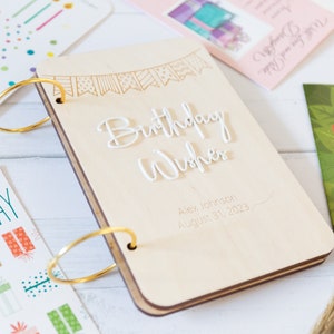 Birthday Card Keeper Book | Keepsake Card Holder | Wood Greeting Card ...