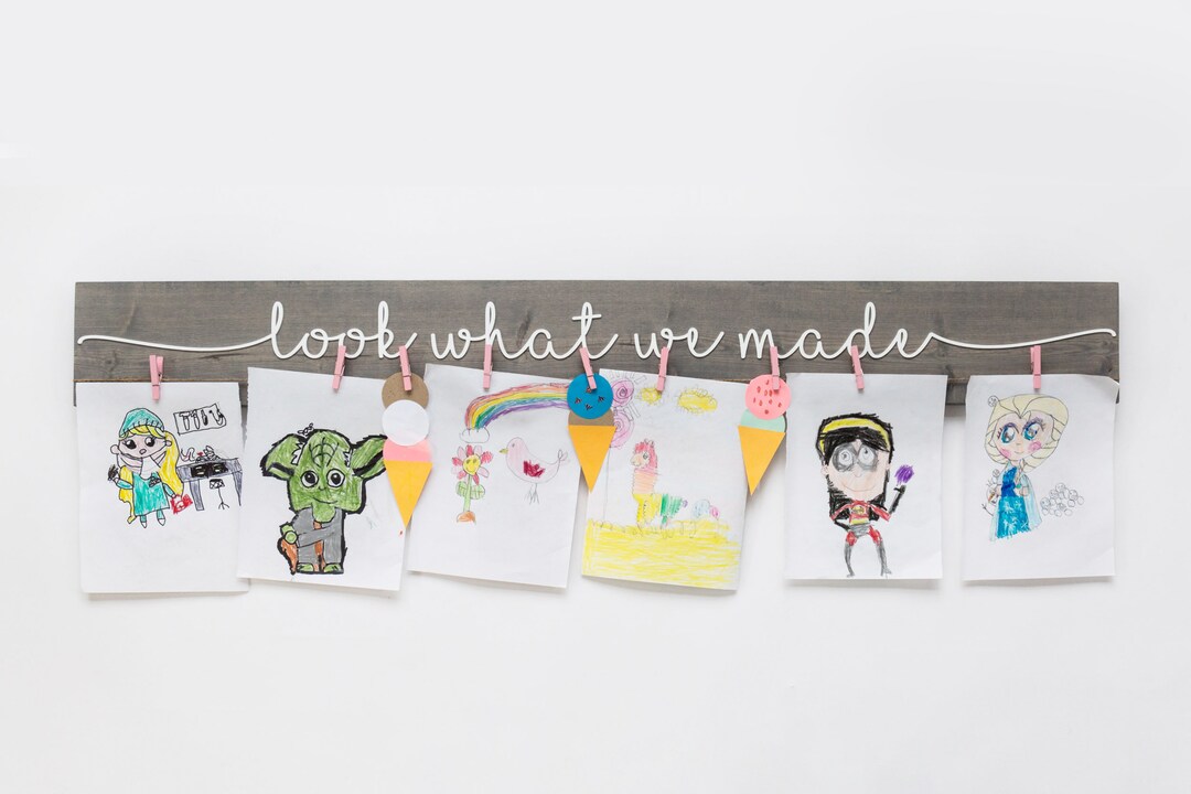 3D Kids Craft Look What We Made Sign | 46" Kids Craft Art Display Signs ...