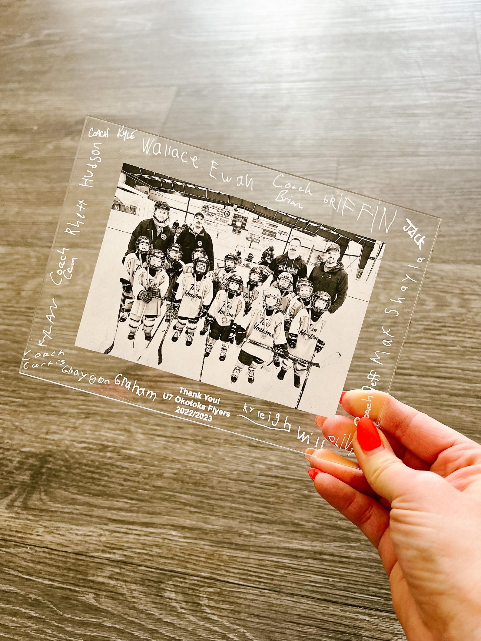 Engraved Player Signatures Hockey Team Photo Frames | Coach Gifts ...