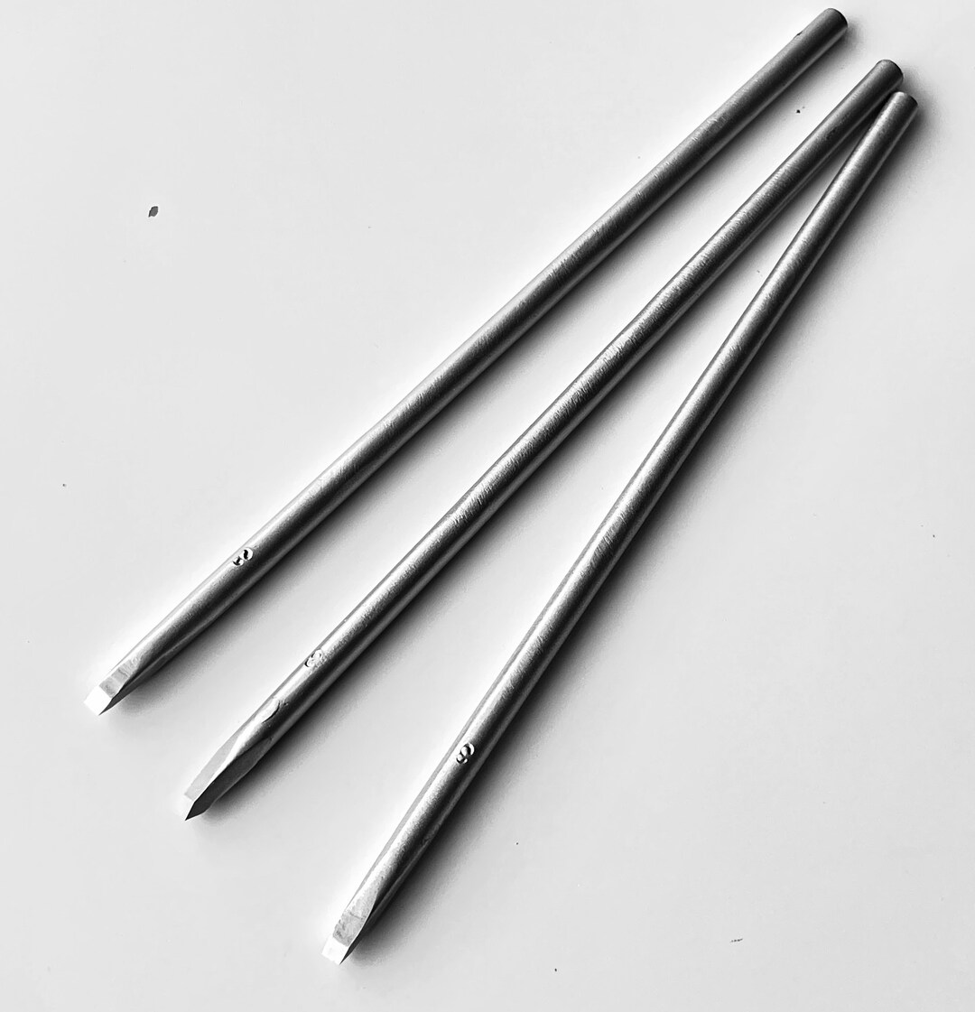 Carbide Tips Chisel 3mm With Smooth Handles for Stone Carving - Set of ...