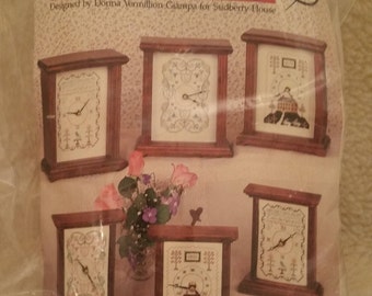 Cross stitch clock | Etsy