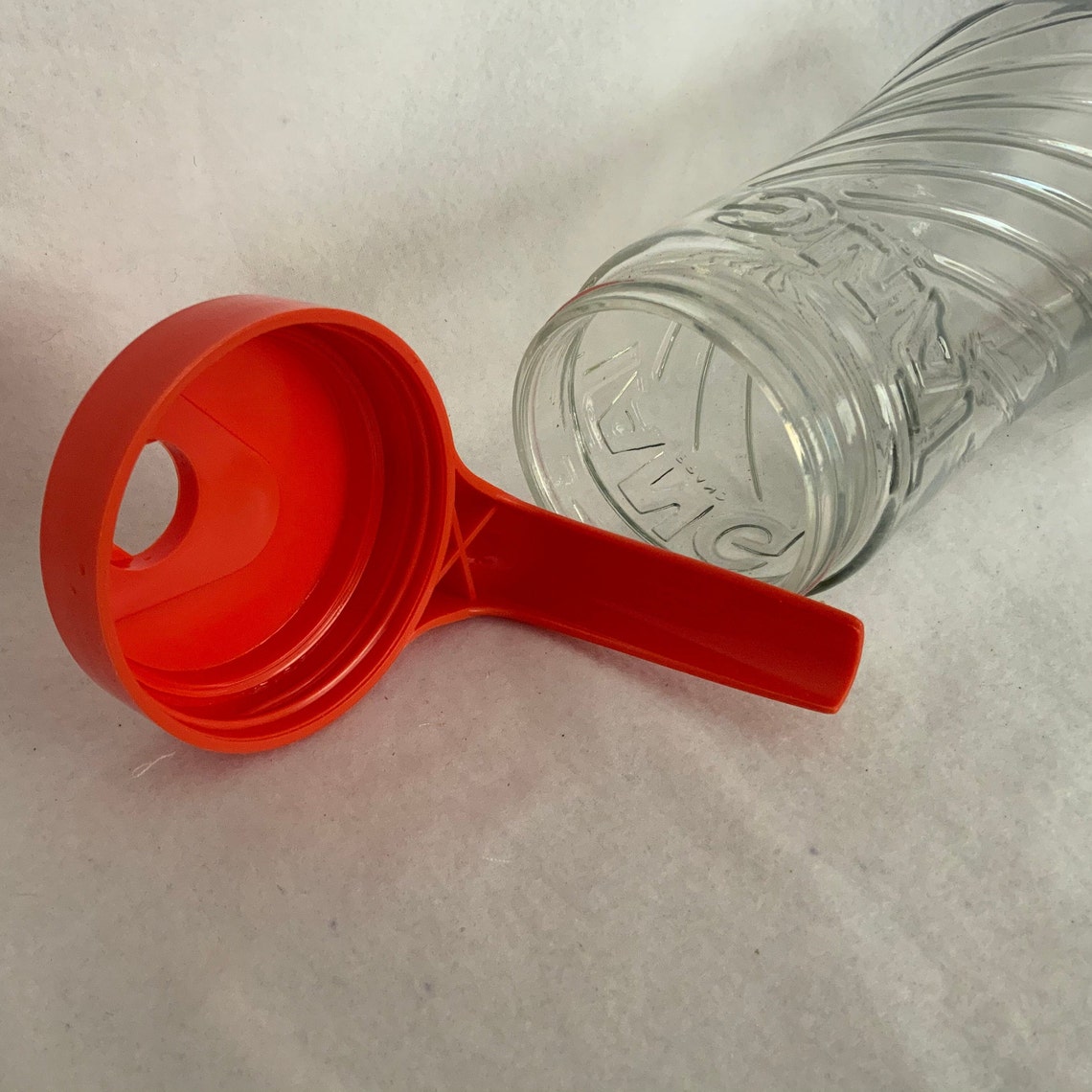 Vintage Tang Pitcher Orange Lid Glass Pitcher Water - Etsy