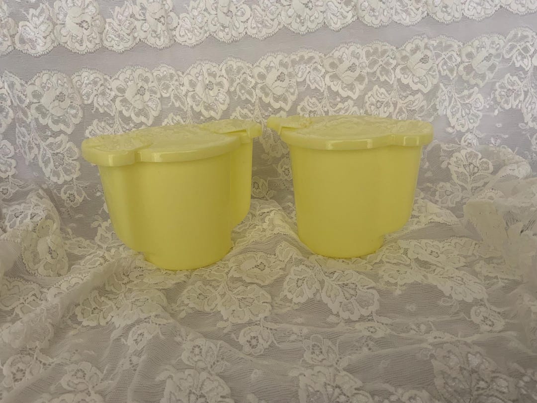 Vintage Yellow Tupperware Sugar and Creamer Set, 577, 574, 579, 575 ...