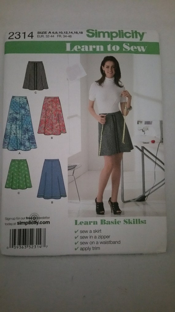 Uncut Simplicity 2314 Learn to Sew Skirt Different Lengths | Etsy