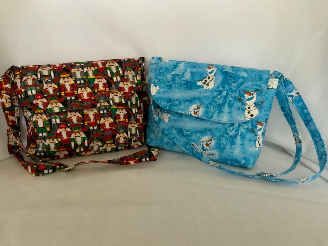 Handmade Handbags, Purses, Nutcracker or Olaf Designs on Fabric Bags ...