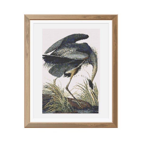 Blue Heron Cross Stitch Pattern - Etsy