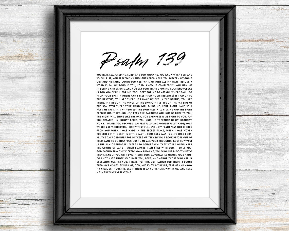 Psalm 139 Printable Digital Download Christian Printable | Etsy