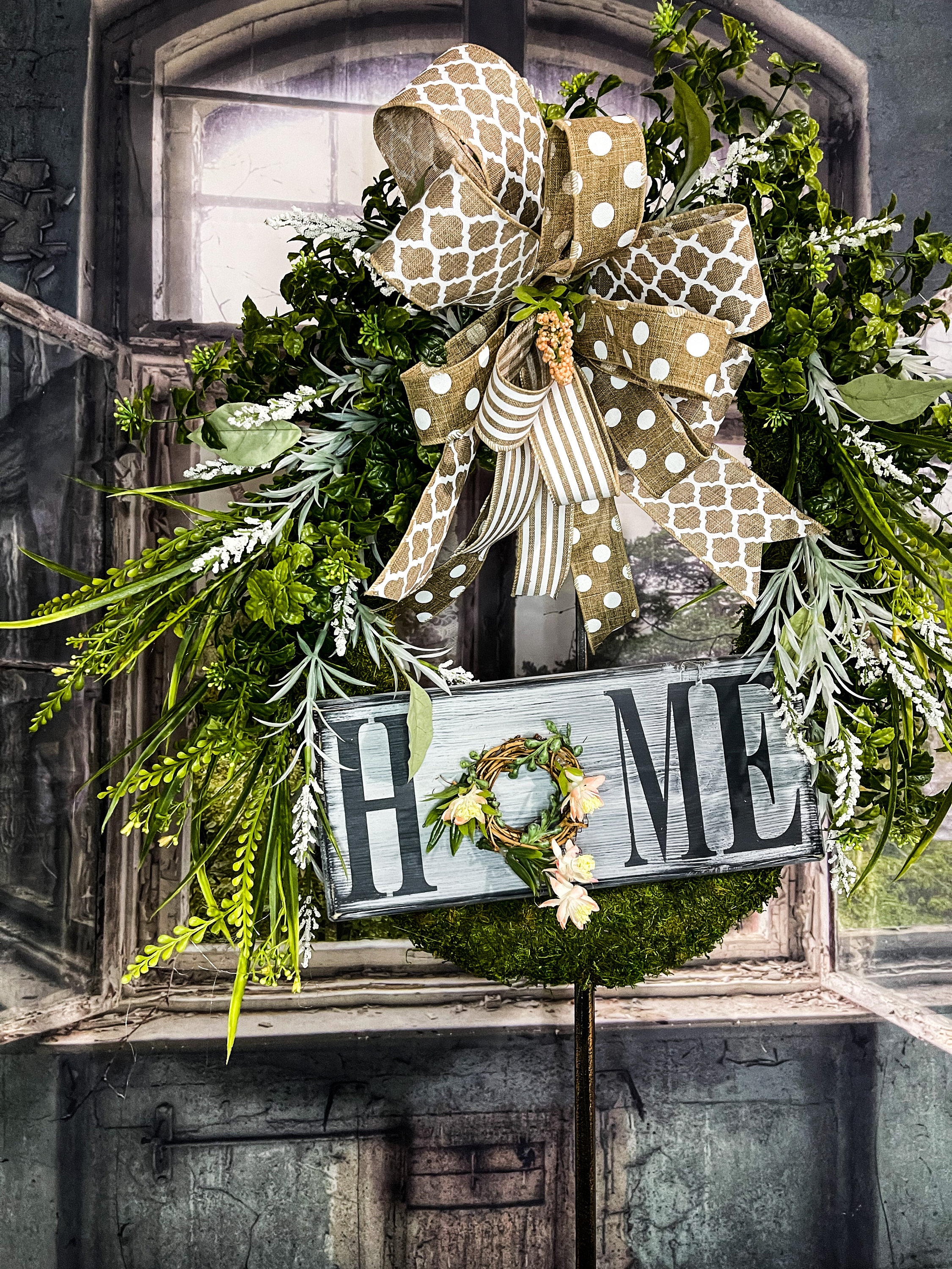 Home front door decor, Welcome wreath, housewarming wreath, spring ...