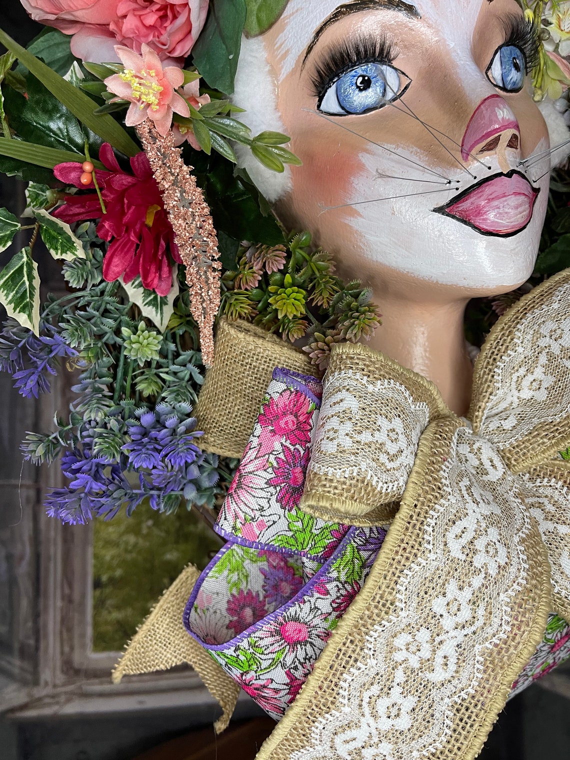 Easter Bunny Rabbit Hand Painted Mannequin Head Easter - Etsy
