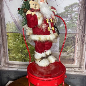 Santa Claus Standing on a Miniature Soda Fountain Chair - Etsy