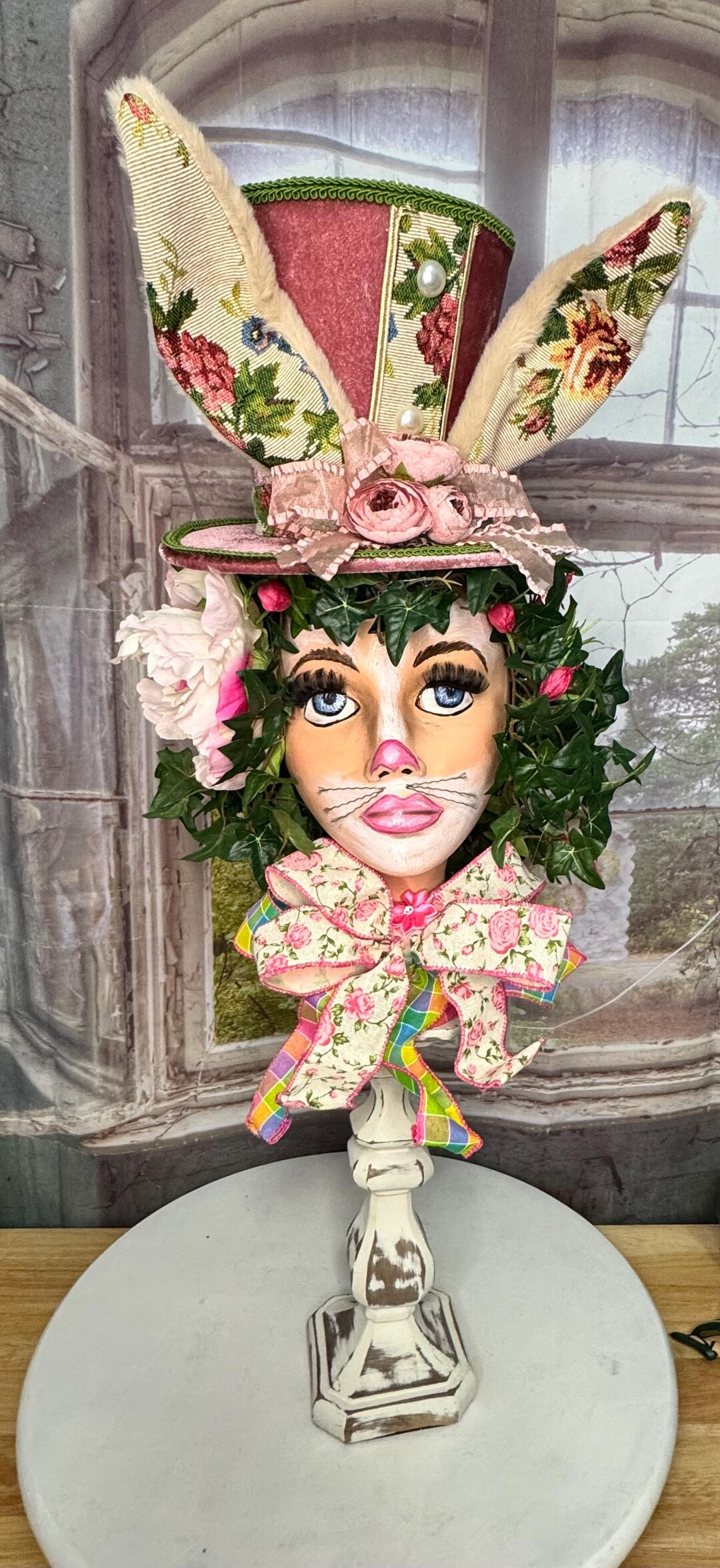 Easter Mannequin Head, Styrofoam Hand Painted Head, Easter Bunny ...