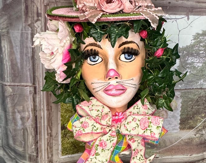 Easter Mannequin Head, Styrofoam Hand Painted Head, Easter Bunny ...