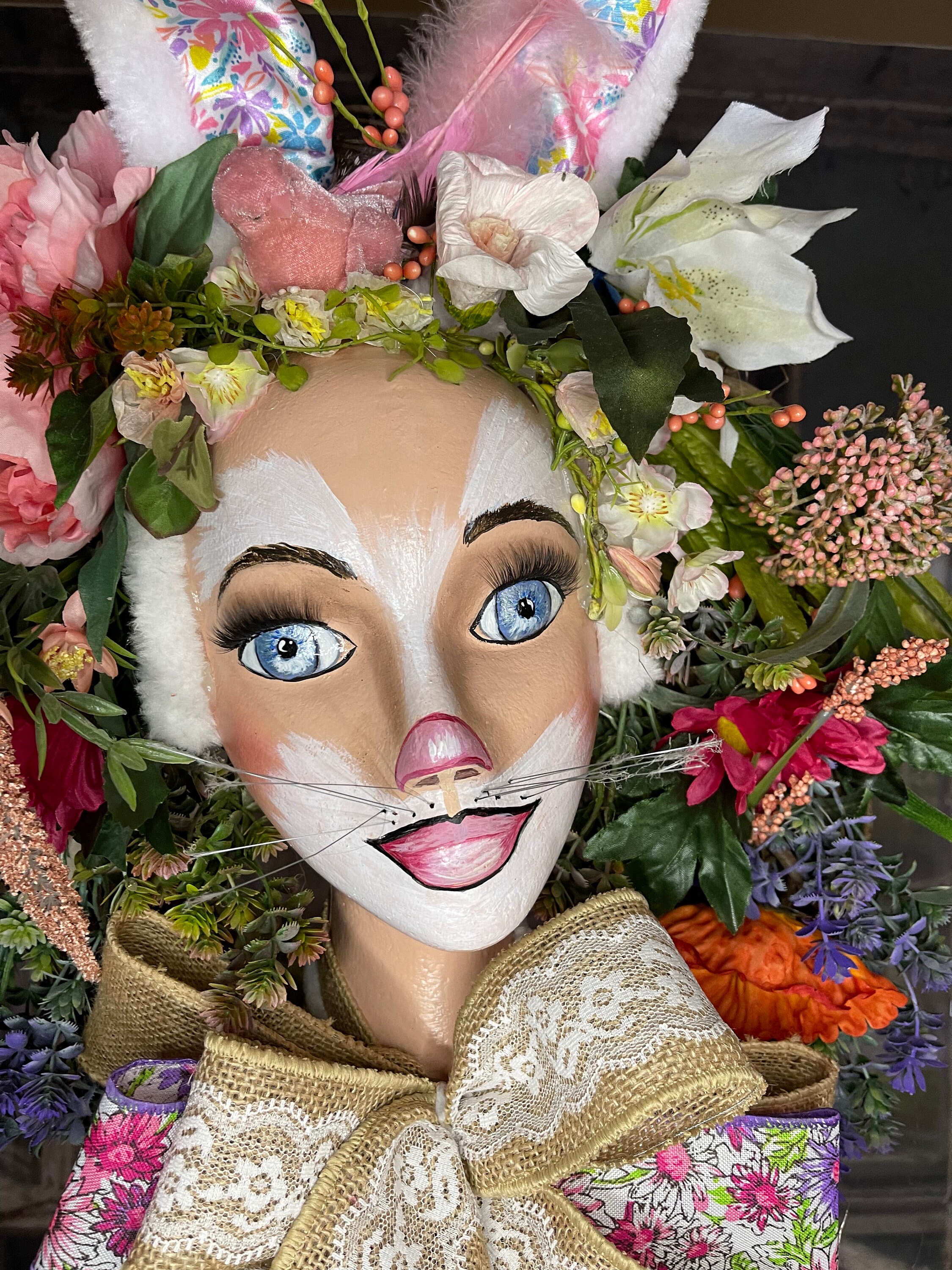 Easter Bunny Rabbit Hand Painted Mannequin Head Easter - Etsy