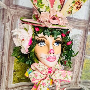 Easter Mannequin Head, Styrofoam Hand Painted Head, Easter Bunny ...