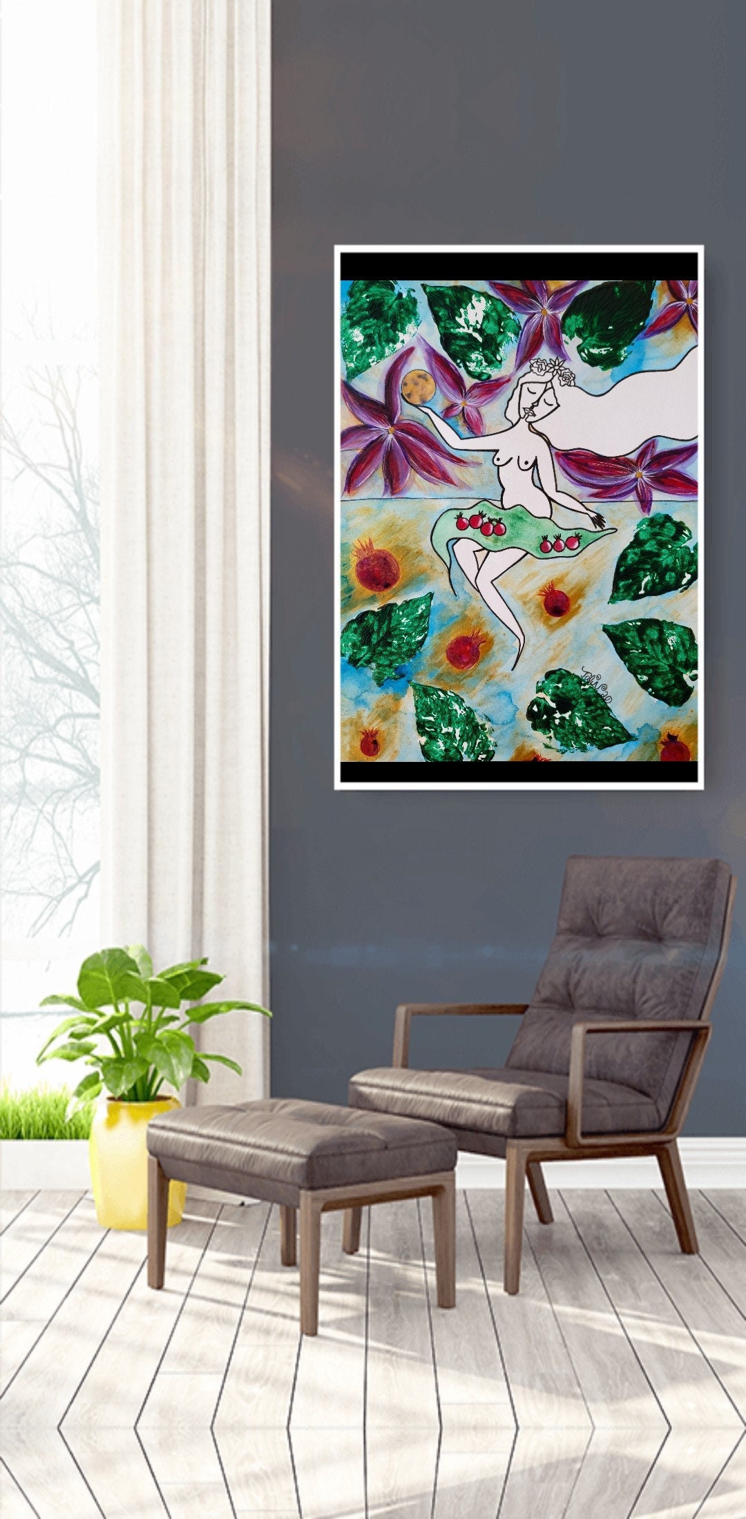 Astghik (Աստղիկ), Armenian Goddess 2020, Watercolor and Acrylics on ...