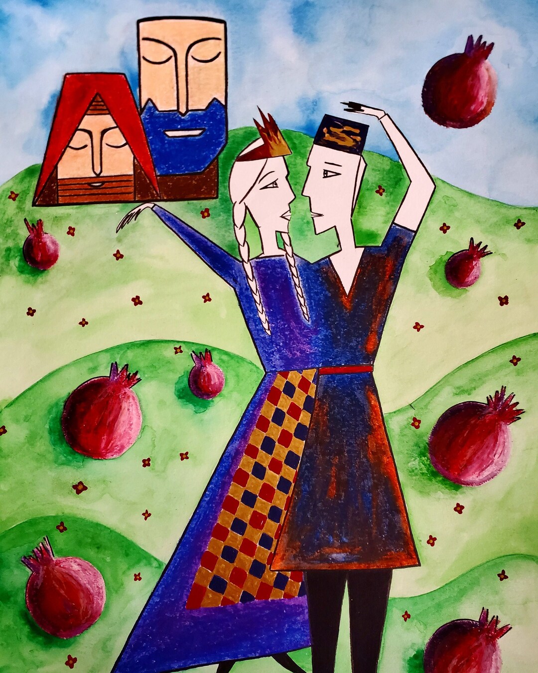 Armenian Dancers in Artsakh 2020 - Original Armenian Painting ...