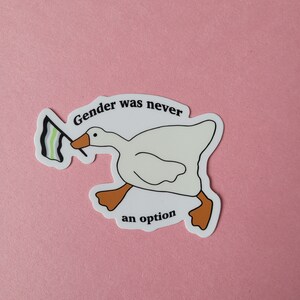 Gender Goose Sticker - Agender - Nonbinary - Pride - Lgbt - Etsy