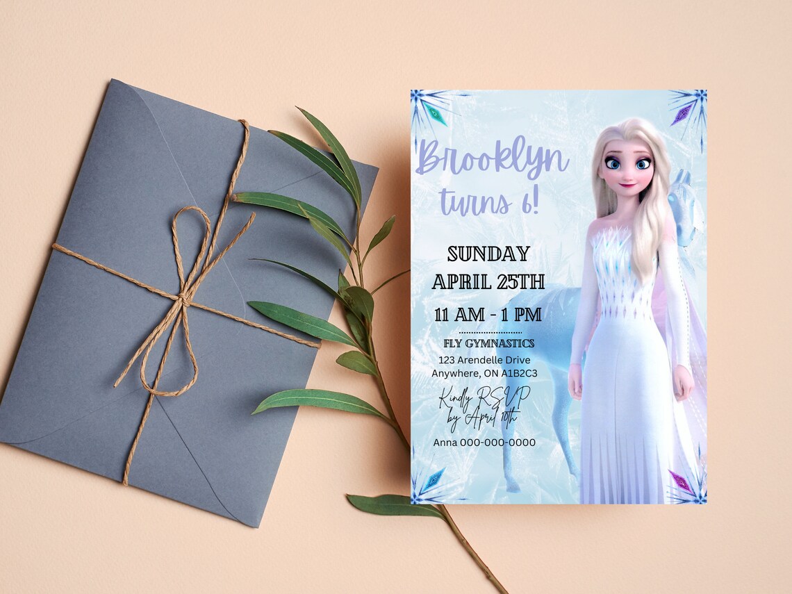 Editable Frozen Birthday Invitation Template, Princess Elsa Girl Invite ...