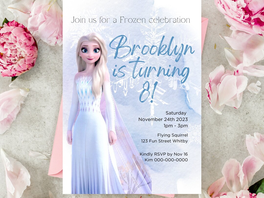 Elsa Editable Frozen Birthday Invitation Template, Princess Elsa Girl ...