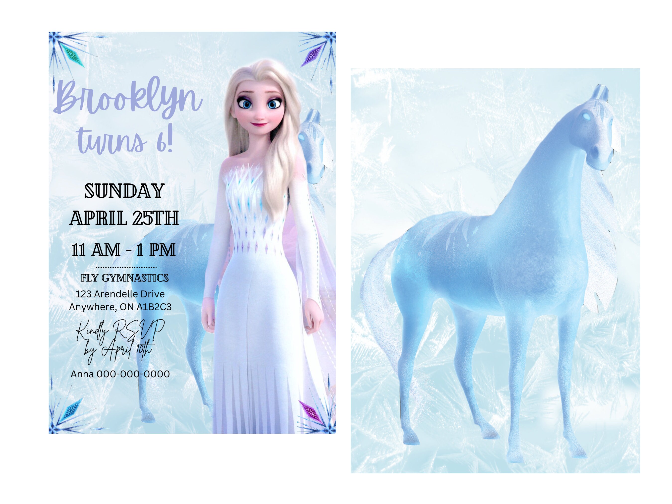 Editable Frozen Birthday Invitation Template, Princess Elsa Girl Invite ...