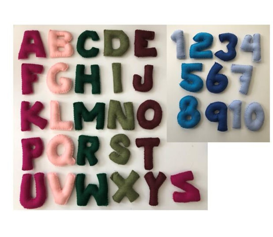 4" Alphabet and Number Felt Pattern - Etsy