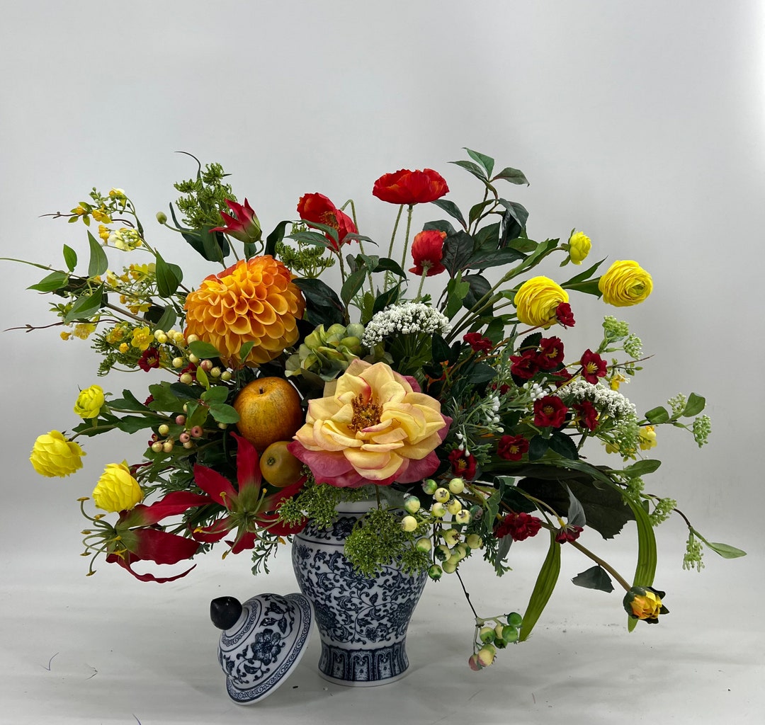 Luxurious Artificial Floral Centerpiece Arrangement, Spring Arrangement ...