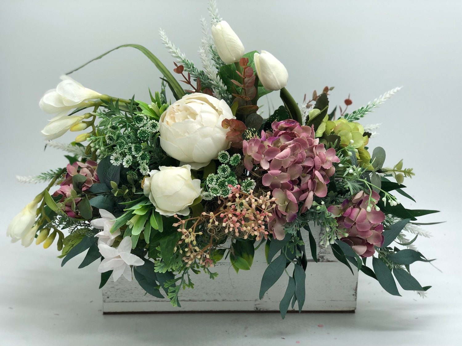 Rustic 24” arrangement, farmhouse decor, special centerpiece, peonies ...