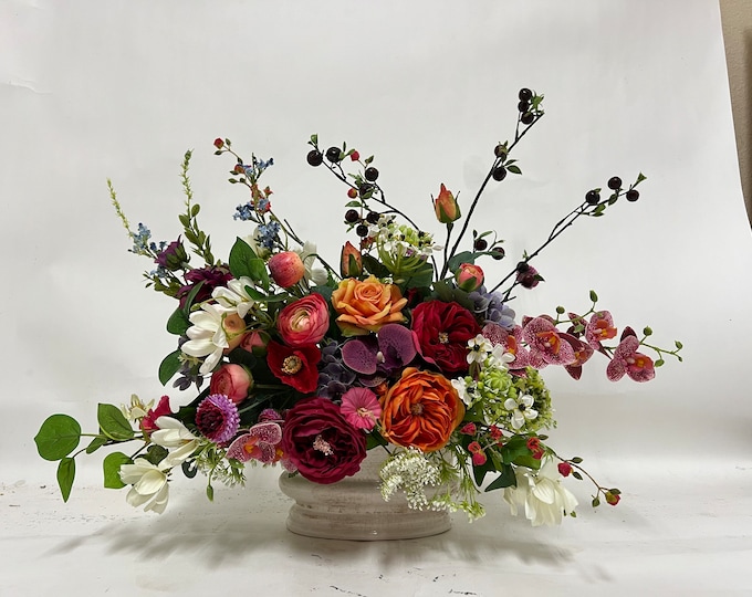 Rustic Floral Arrangement, Tile Topper Floral Arrangement, One-sided ...