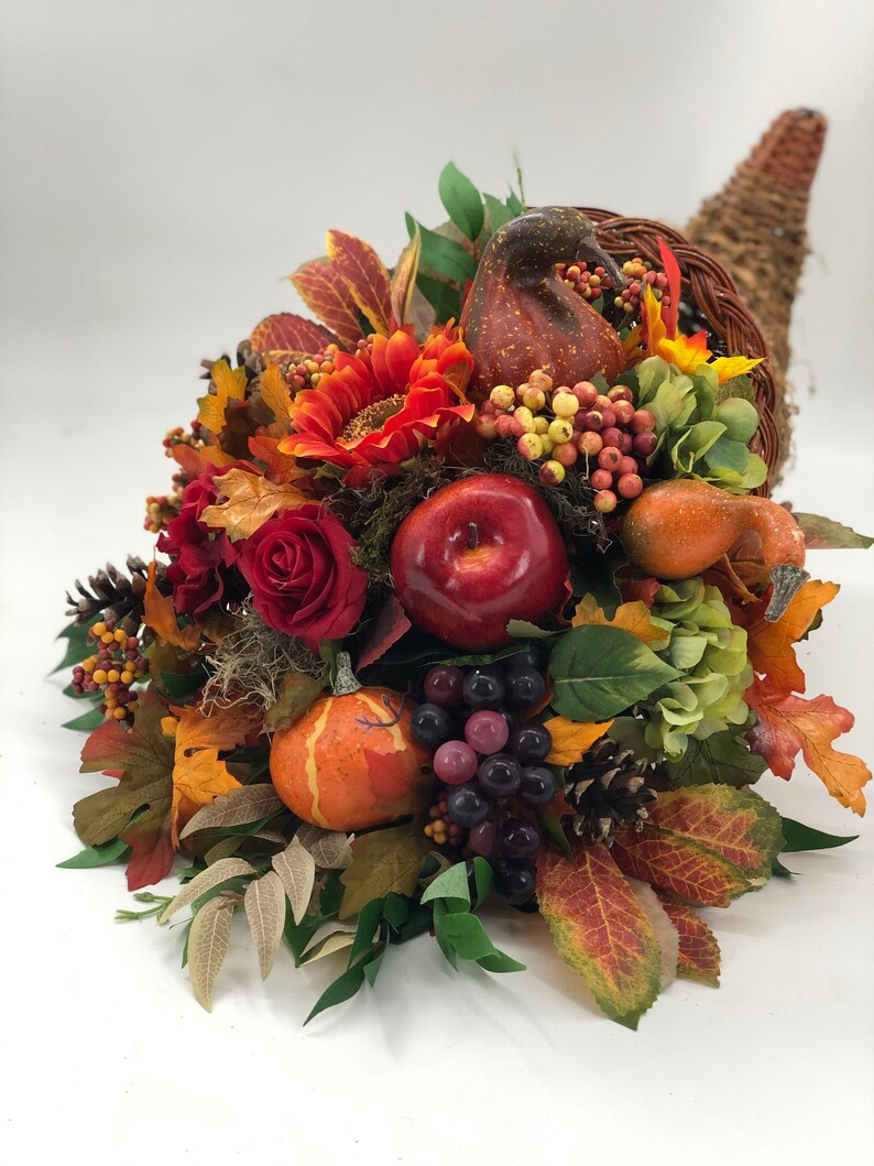 Fall arrangements fall cornucopia fall decor thanksgiving | Etsy