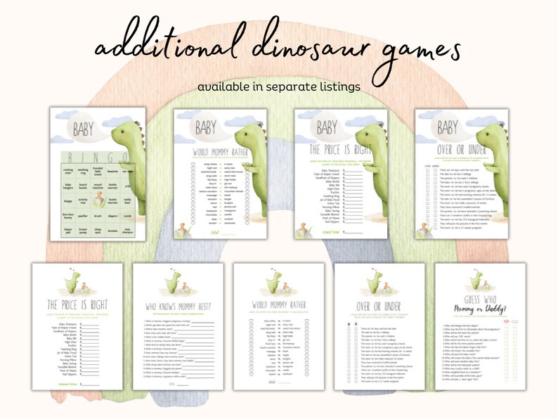 Over or Under Baby Shower Game, Dinosaur Baby Shower, Trending Now ...