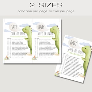 Over or Under Baby Shower Game, Dinosaur Baby Shower, Trending Now ...