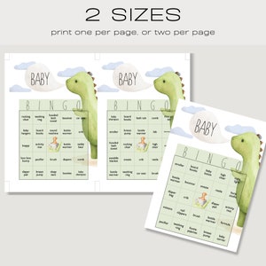 Baby Shower Bingo, Dinosaur Baby Shower Games, Printable Bingo Cards ...