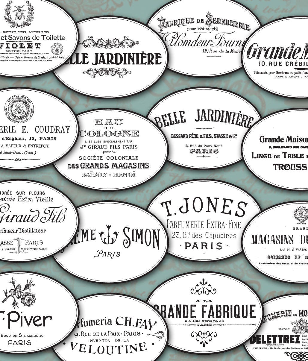 0153 Shabby Chic Labels Ovals 18 Ovals 35 X 25 Inch - Etsy