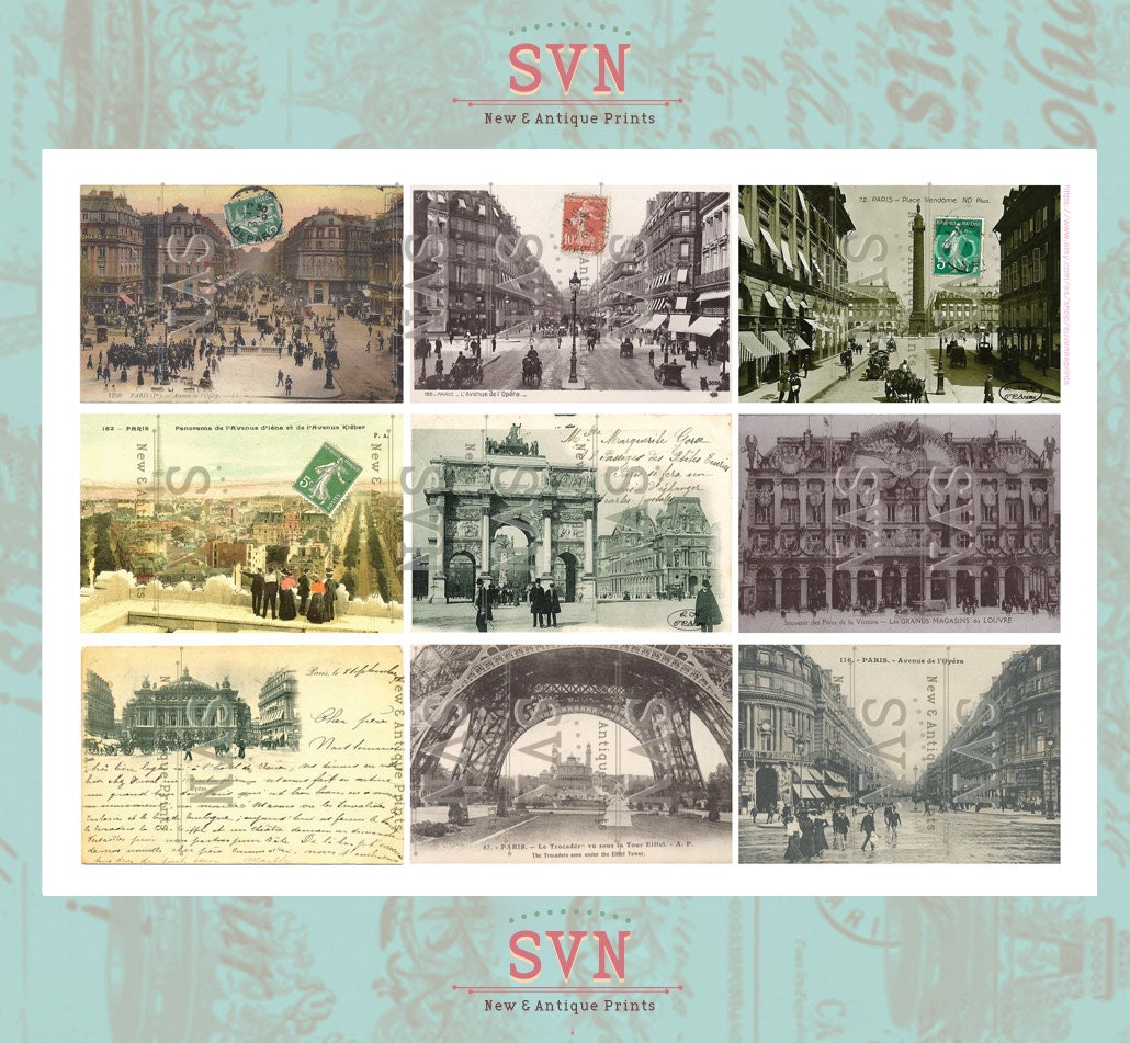 Paris Postcards 18 Differents Vintage Postals of the City - Etsy