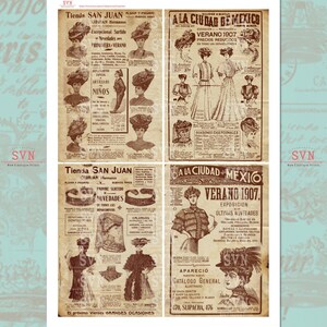 Victorian Fashion Advertising - Digital Collage Sheet Download | 4 ...