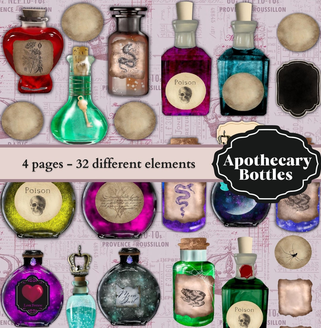 The Magical Laboratory: 32 Apothecary Elements. A Digital Kit for Your ...
